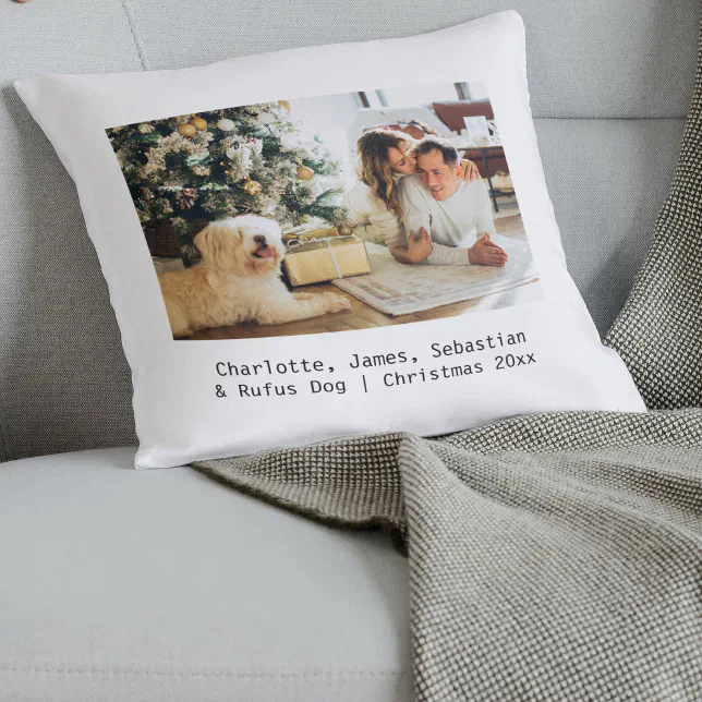 Photo and Text Custom Personalized Throw Pillow | Zazzle