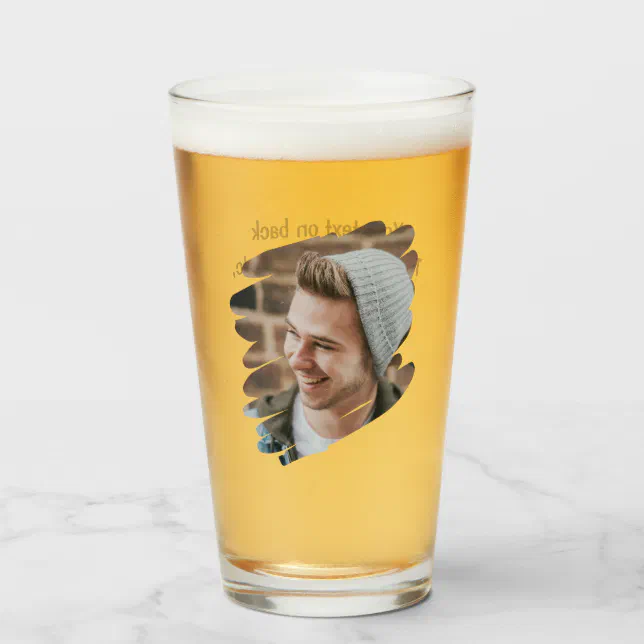 Photo and Text Personalized Glass | Zazzle