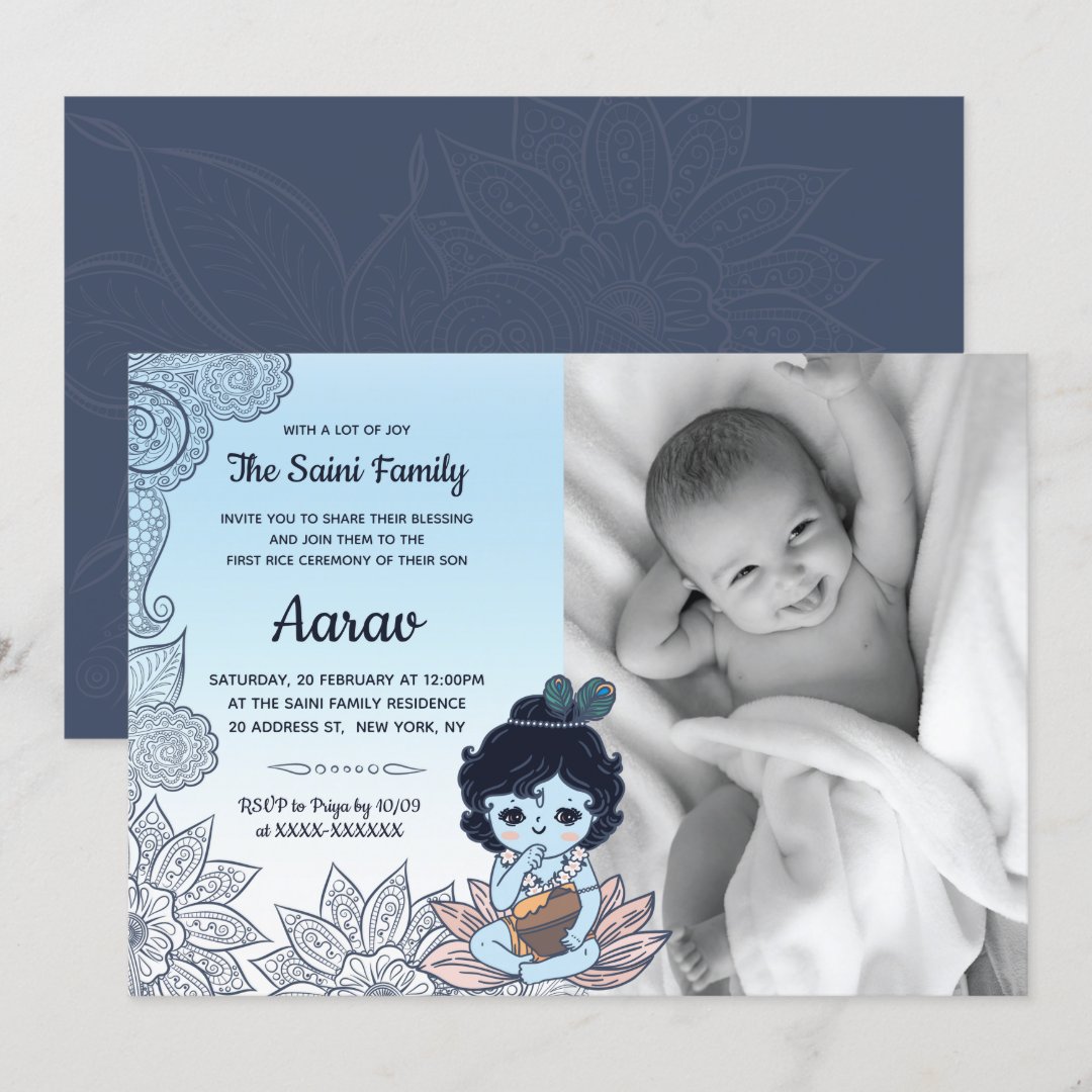 Photo Annaprashan First Rice Ceremony Invitation | Zazzle