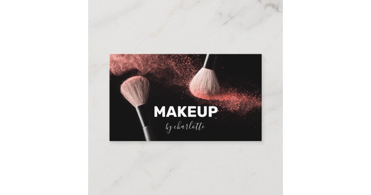Photo Background Makeup Artist Business Card | Zazzle