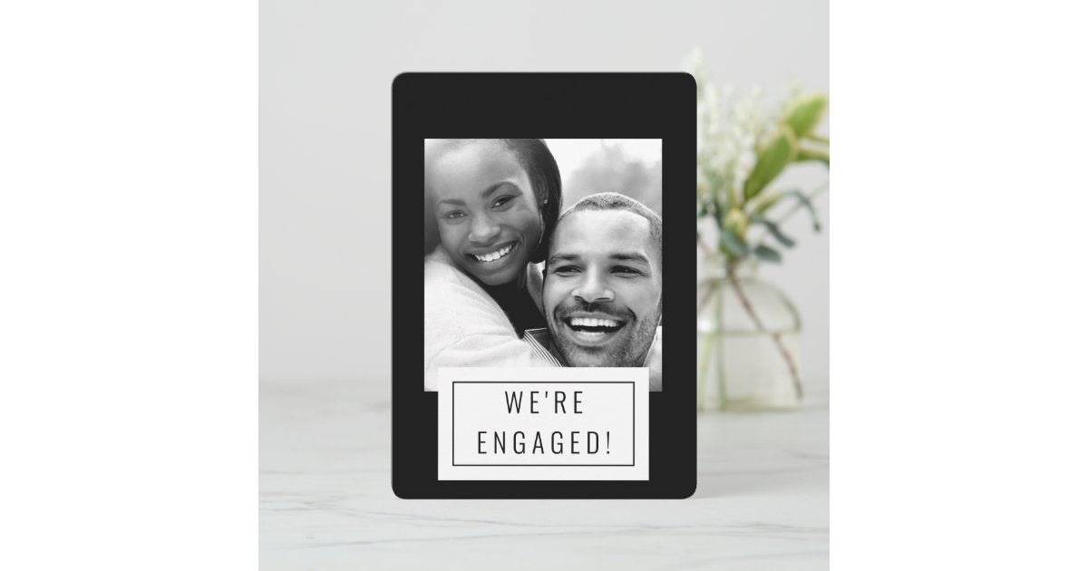 Photo Badge | Engagement Annoucement | Card | B | Zazzle