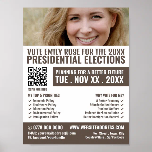 Photo Banner Political Campaigner Advertising Poster | Zazzle