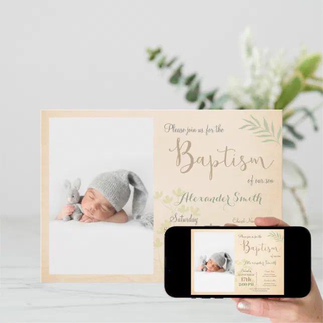 Photo Baptism Invitation | Zazzle
