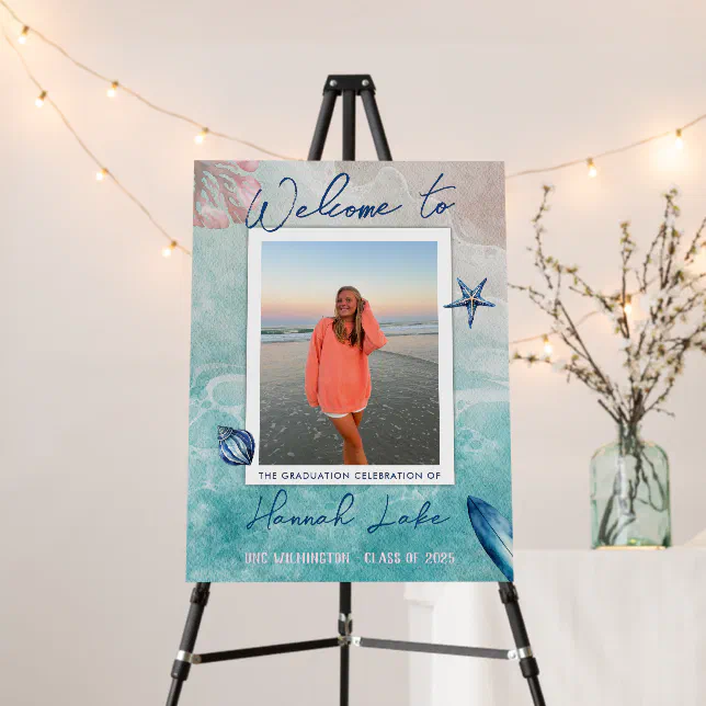 Photo Beach Graduation Welcome Sign | Zazzle