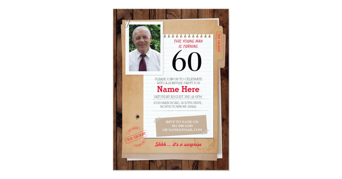 Photo Birthday Detective Top Secret Any Age Invite | Zazzle.com