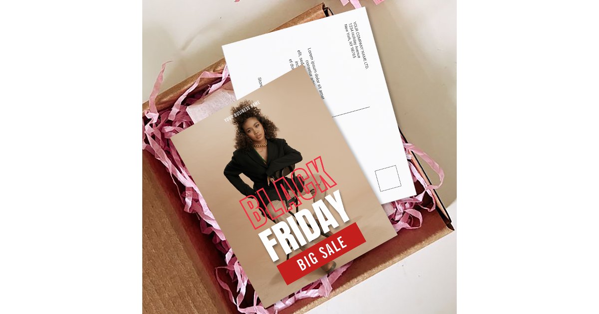 Photo Black Friday Big Sale Product Promo Postcard | Zazzle