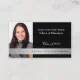 Photo black graduation formal networking student calling card | Zazzle