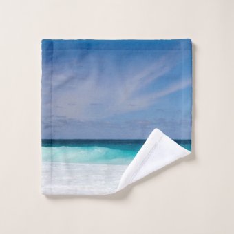 Photo Blue Turquoise Aqua White Beach Bath Towel Set | Zazzle