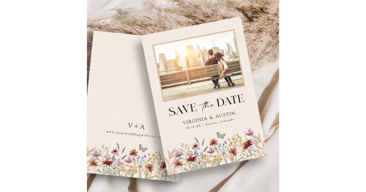 Photo Boho Save The Date | Zazzle