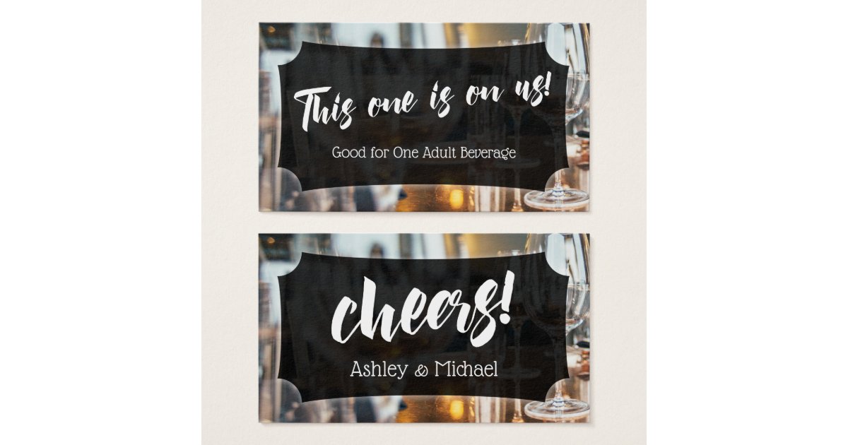 Photo, Bold Script, Wedding & Event Drink Tickets | Zazzle