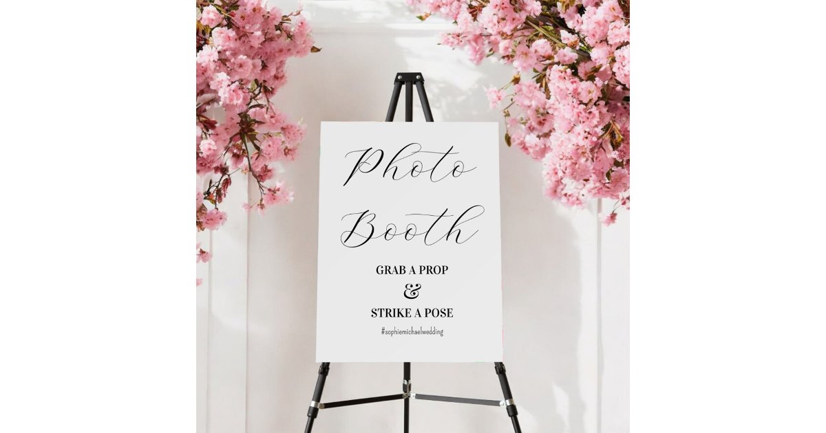 Photo Booth Black White Wedding Foam Board | Zazzle