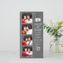 Photo Booth Bookmark Themed Cute Save the Date | Zazzle