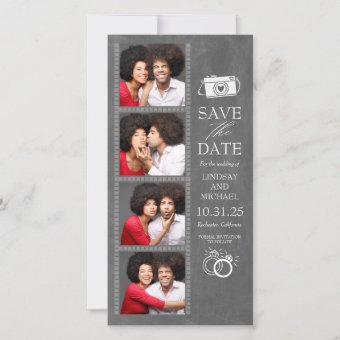 Photo Booth Bookmark Themed Cute Save the Date | Zazzle