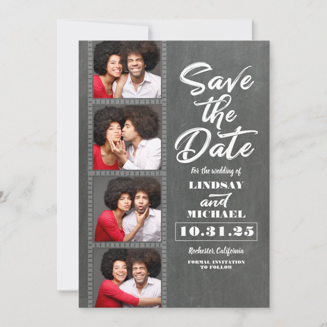 Photo Booth Bookmark Themed Fun Save the Date | Zazzle