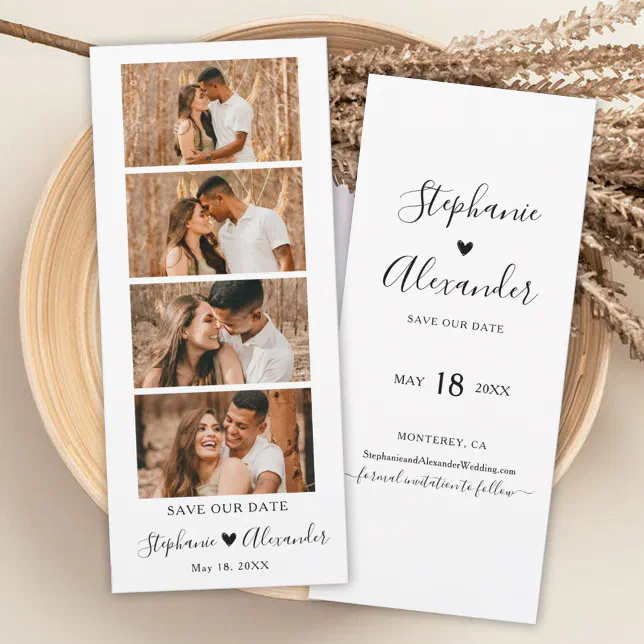 Photo Booth Bookmark Wedding Save the Date | Zazzle
