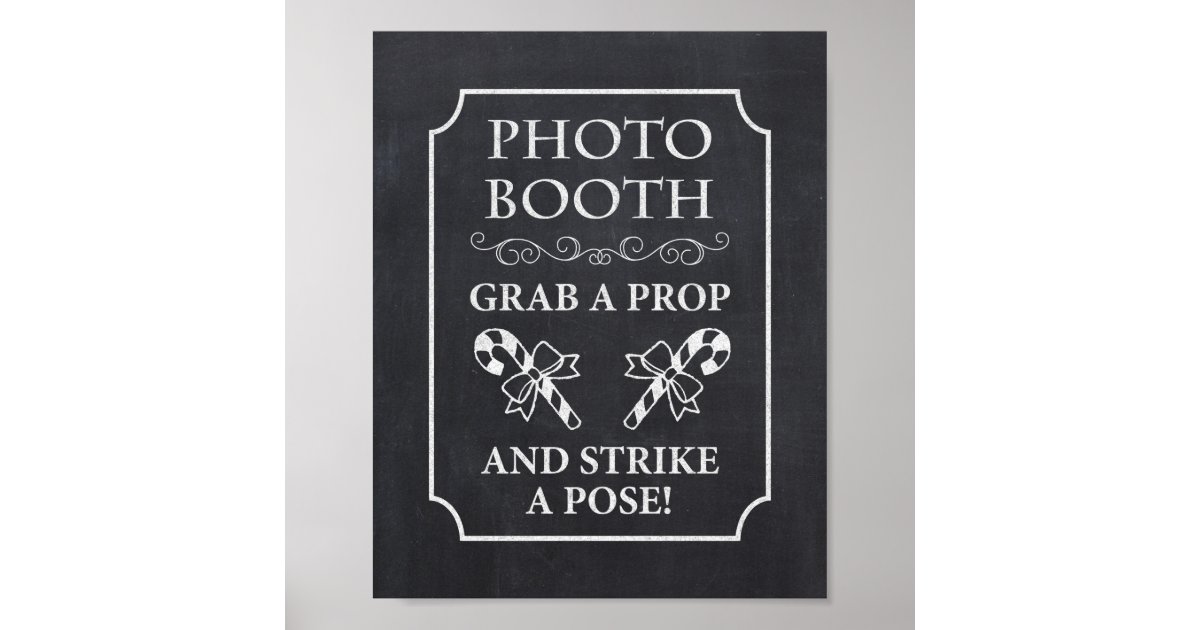 Photo Booth Christmas Winter Chalkboard Sign | Zazzle