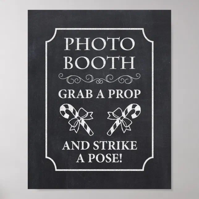 Photo Booth Christmas Winter Chalkboard Sign | Zazzle