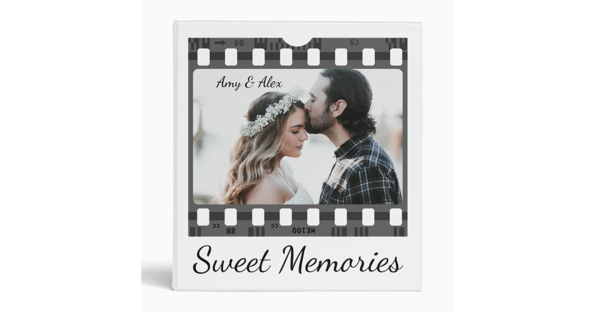 Photo booth film strip personalized photo template 3 ring binder | Zazzle