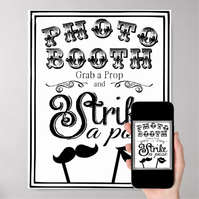 PHOTO BOOTH guest book wedding or party sign | Zazzle