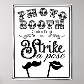 PHOTO BOOTH guest book wedding or party sign | Zazzle