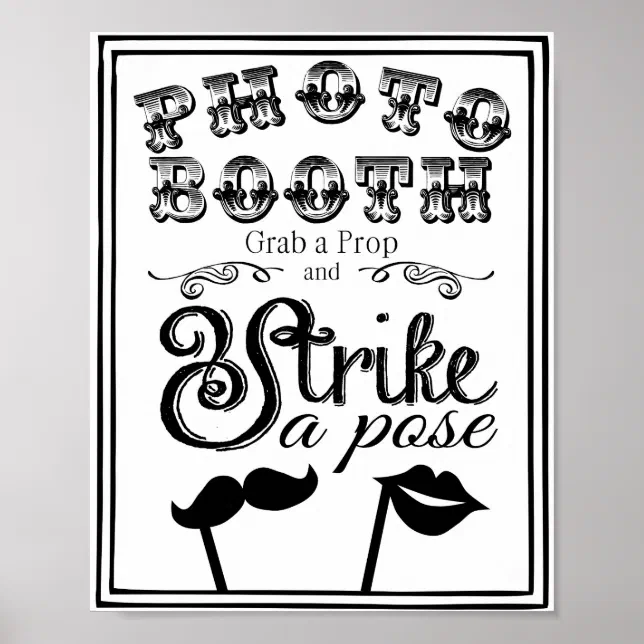 PHOTO BOOTH guest book wedding or party sign | Zazzle