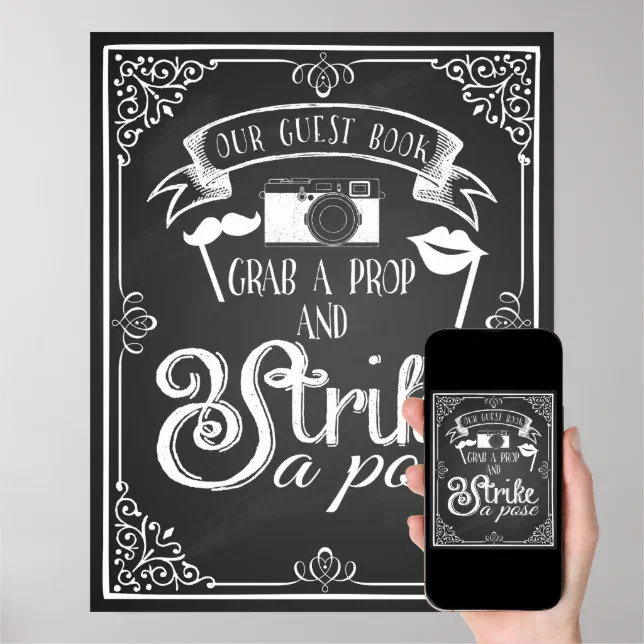 Photo Booth guest book wedding sign | Zazzle