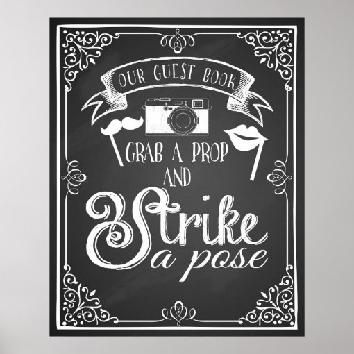 Photo Booth guest book wedding sign | Zazzle