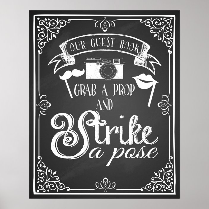 Photo Booth guest book wedding sign | Zazzle