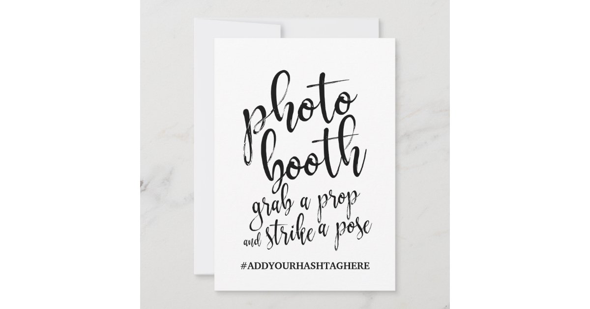 Photo Booth Hashtag Affordable Sign Invitation | Zazzle