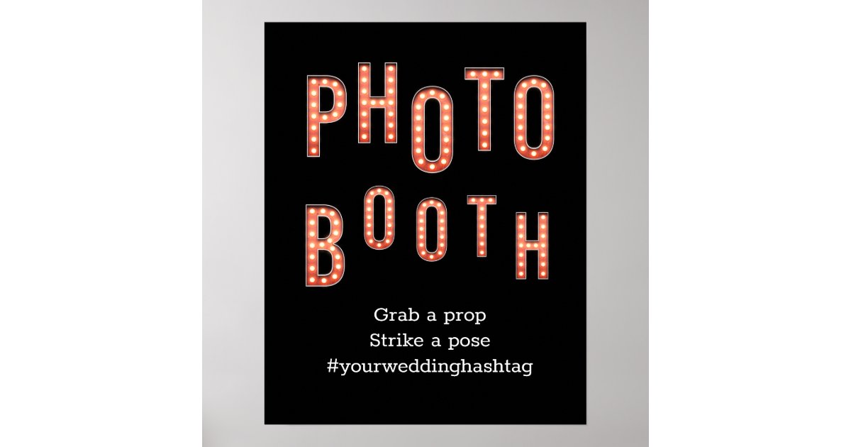 Photo Booth Marquee Letters Wedding Sign | Zazzle