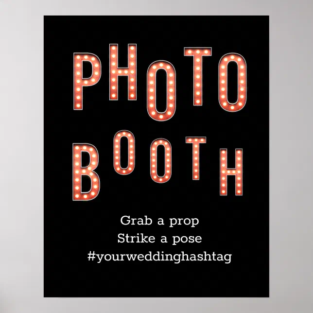 Photo Booth Marquee Letters Wedding Sign | Zazzle
