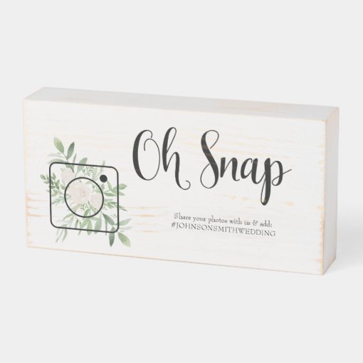 Photo Booth OH Snap Wedding Sign | Zazzle
