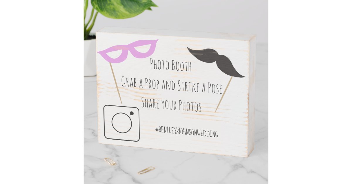Photo Booth Personalized Wooden Box Sign | Zazzle