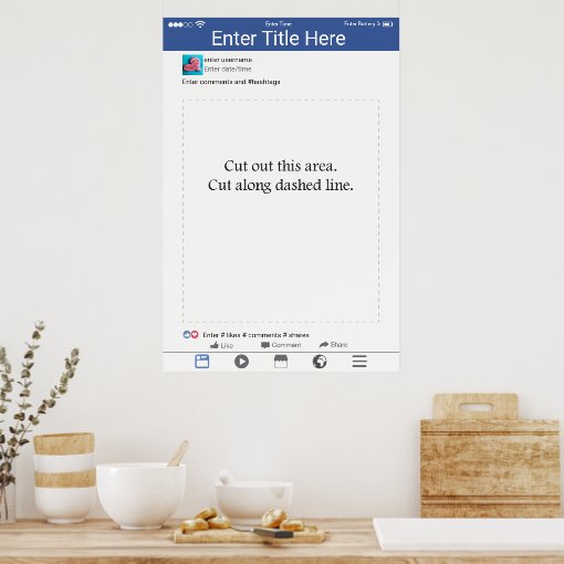 Photo Booth Prop Frame Social Media Design Poster | Zazzle