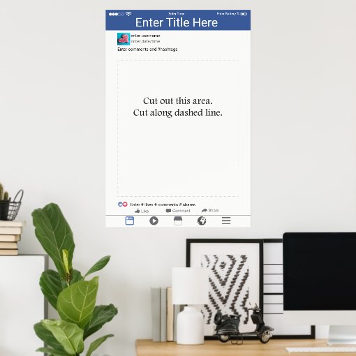 Photo Booth Prop Frame Social Media Design Poster | Zazzle