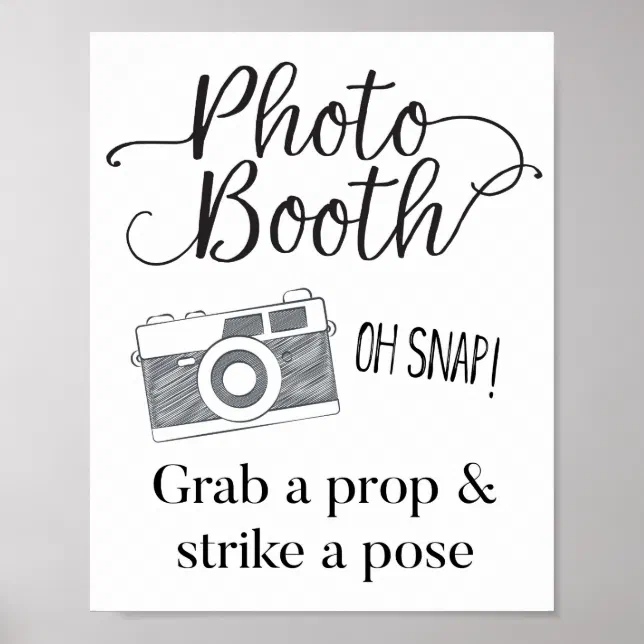 Photo Booth Sign, Wedding Sign, Wedding Decor | Zazzle