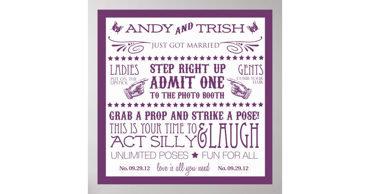 Photo Booth Signage (32x32) Poster | Zazzle