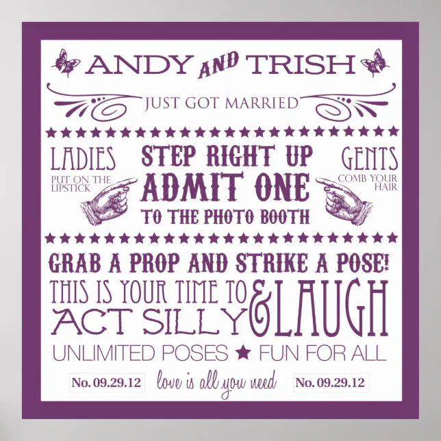 Photo Booth Signage (32x32) Poster | Zazzle