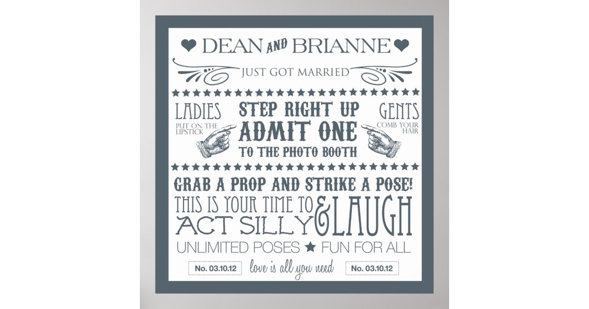 Photo Booth Signage (40x40) Poster | Zazzle