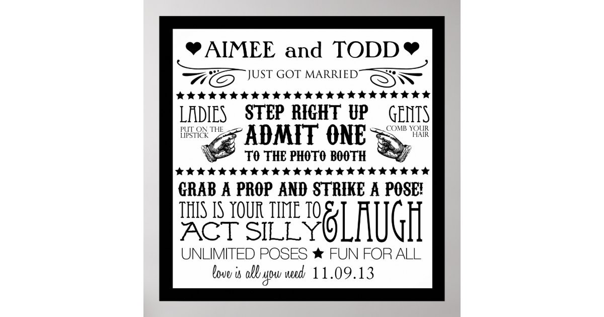 Photo Booth Signage Poster | Zazzle