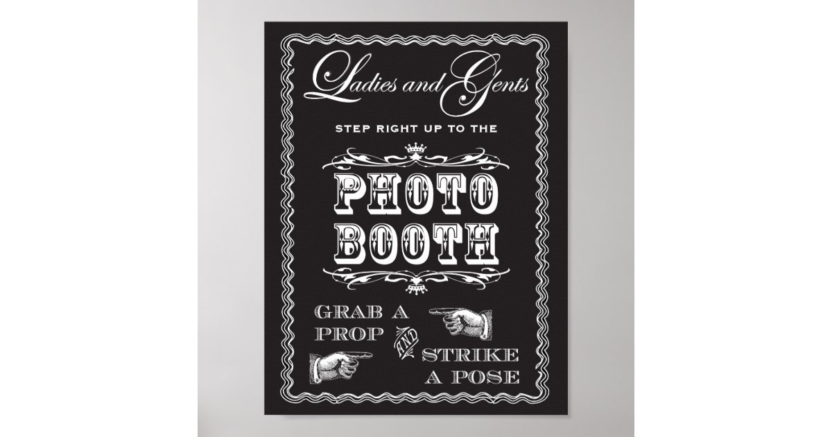 Photo Booth Strike A Pose Sign | Zazzle