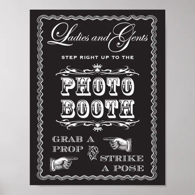 Photo Booth Strike A Pose Sign | Zazzle