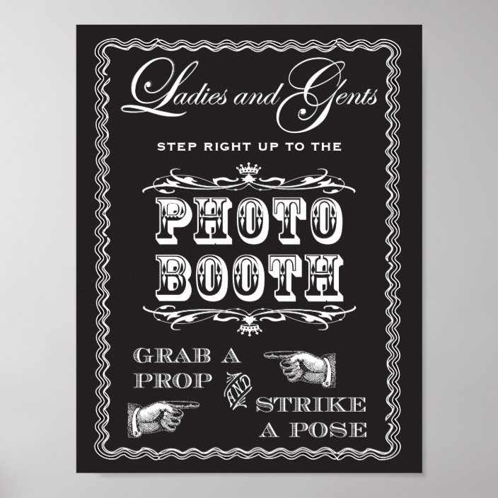 Photo Booth Strike A Pose Sign | Zazzle