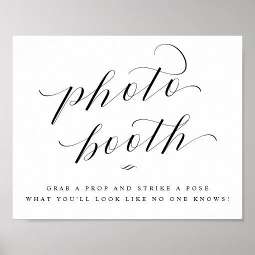 Photo Booth Strike a Pose Wedding Reception Sign | Zazzle