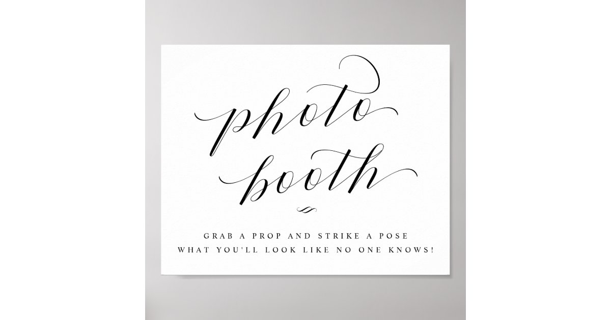 Photo Booth Strike a Pose Wedding Reception Sign | Zazzle