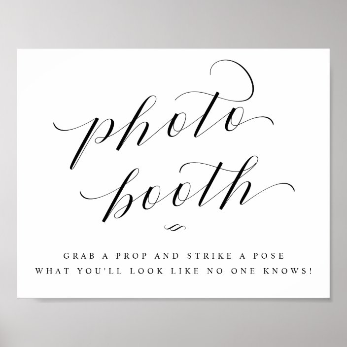 Photo Booth Strike a Pose Wedding Reception Sign | Zazzle.com
