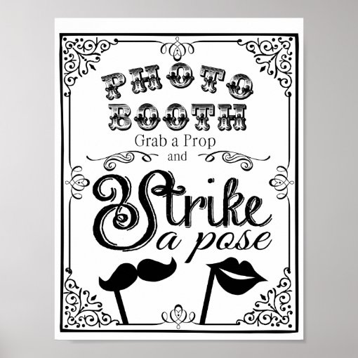PHOTO BOOTH wedding or party sign | Zazzle
