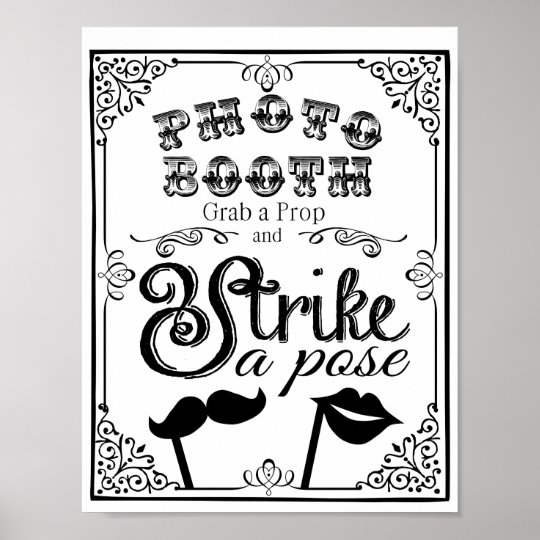 PHOTO BOOTH wedding or party sign | Zazzle.com