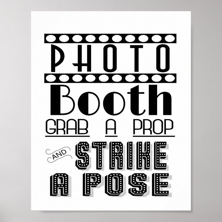PHOTO BOOTH wedding or party sign | Zazzle
