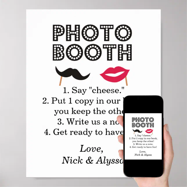 Photo Booth Wedding/Party Sign | Zazzle